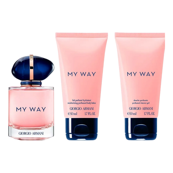 Kit Perfume Giorgio Armani My Way + Body Lotion 50ml + Shower Gel 50ml ...
