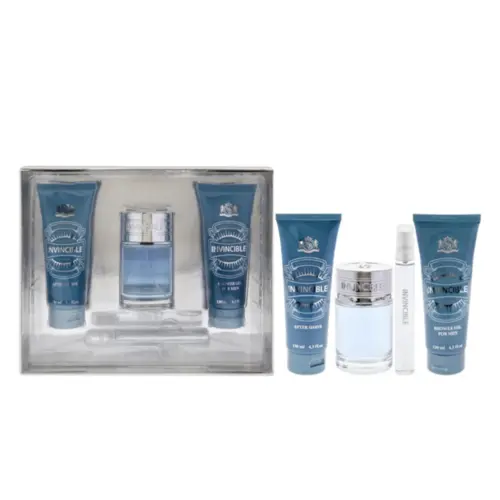 Kit Perfume New Brand Invincible Eau de Toilette 100ml + Gel de Banho 130ml + Após Barbear 130ml ...